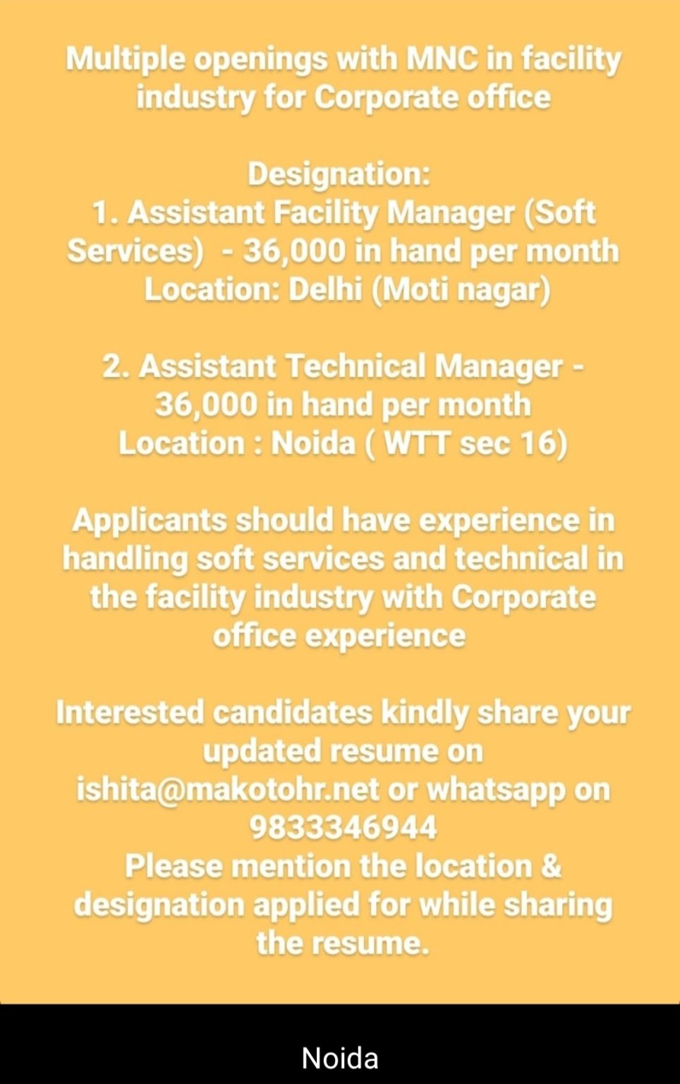 Kshitij Warankar on LinkedIn: #jobs #jobsindelhi #jobsinnoida # ... Kshitij Warankar on LinkedIn: #jobs #jobsindelhi #jobsinnoida # ...