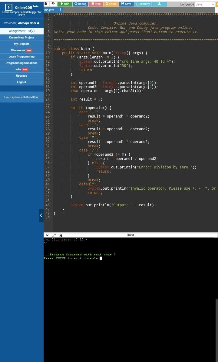 ABINAYA GOBI on LinkedIn: #assignment #java #cybernaut ABINAYA GOBI on LinkedIn: #assignment #java #cybernaut
