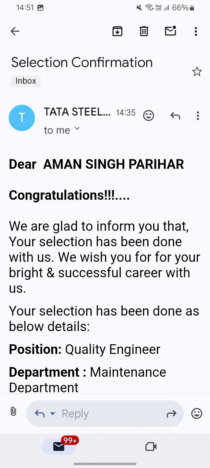 Aman Singh Parihar on LinkedIn: #tatasteel #avirupbhowmick Aman Singh Parihar on LinkedIn: #tatasteel #avirupbhowmick