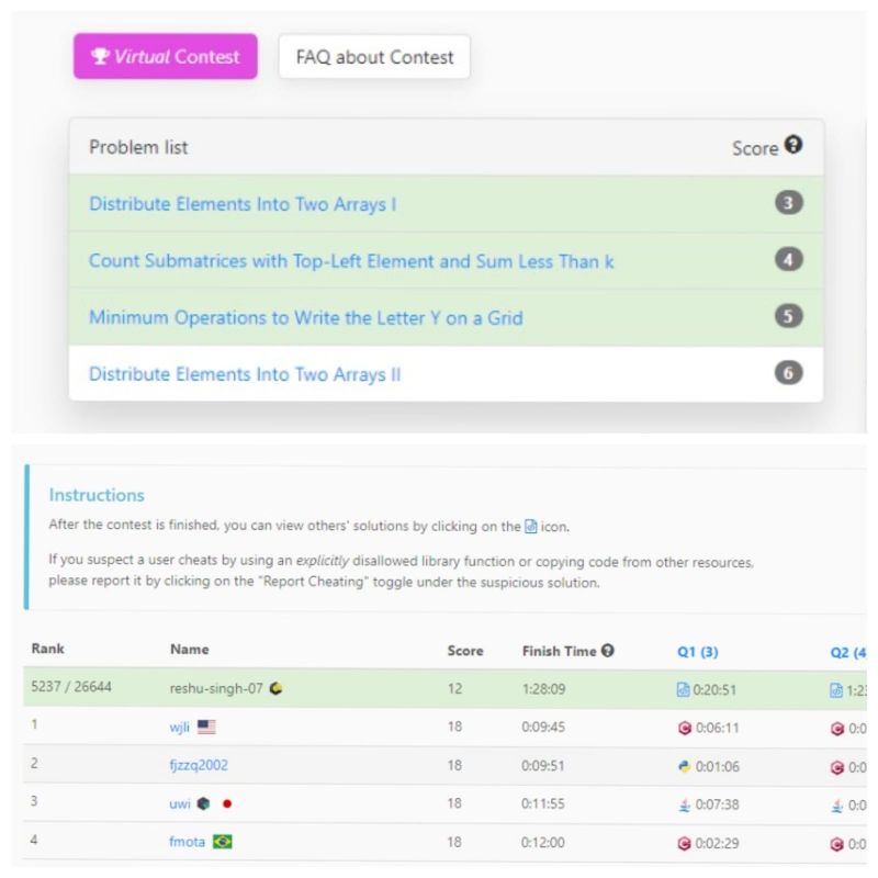Reshu Singh on LinkedIn: #leetcode #weeklycontest #algorithms #coding # ... Reshu Singh on LinkedIn: #leetcode #weeklycontest #algorithms #coding # ...