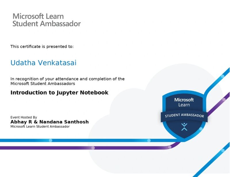 Udatha Venkatasai on LinkedIn: #jupyternotebook #mlsa #datascience Udatha Venkatasai on LinkedIn: #jupyternotebook #mlsa #datascience
