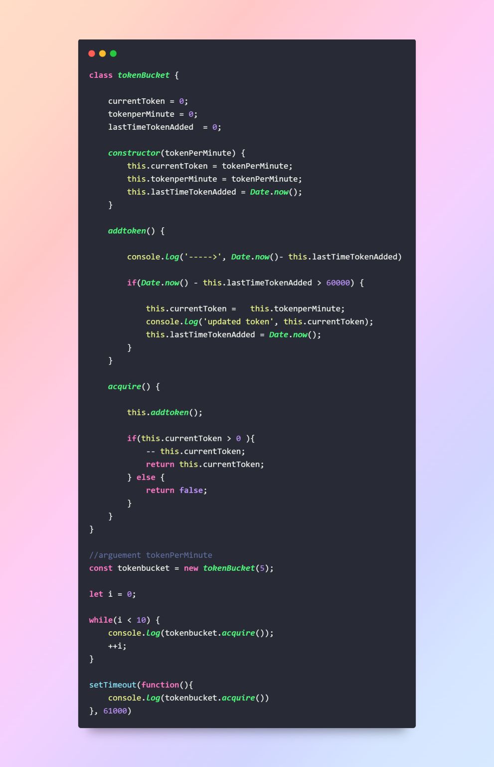 Tarun Singh on LinkedIn: #algorithm #tokenbucket #coding #programming Tarun Singh on LinkedIn: #algorithm #tokenbucket #coding #programming