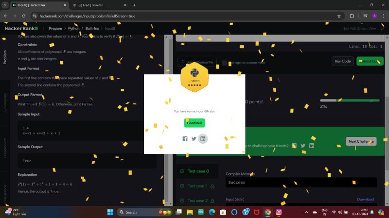 Shubham Narute on LinkedIn: #pythondeveloper #hackerrank #5starpython # ... Shubham Narute on LinkedIn: #pythondeveloper #hackerrank #5starpython # ...