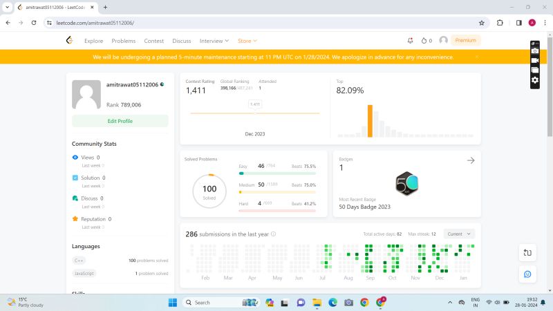 Completed 100 LeetCode problems! | Amit Rawat posted on the topic ... Completed 100 LeetCode problems! | Amit Rawat posted on the topic ...