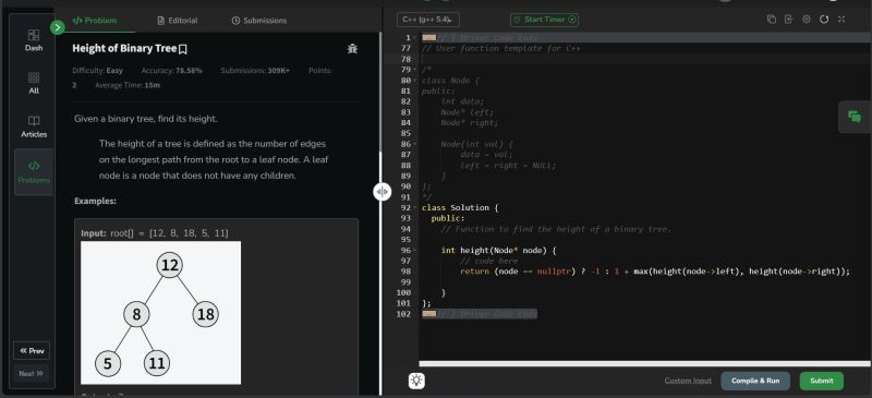 #gfg160 #binarytree #dfs #treeheight #codingchallenge #gfg160… | Bonthu ... #gfg160 #binarytree #dfs #treeheight #codingchallenge #gfg160… | Bonthu ...