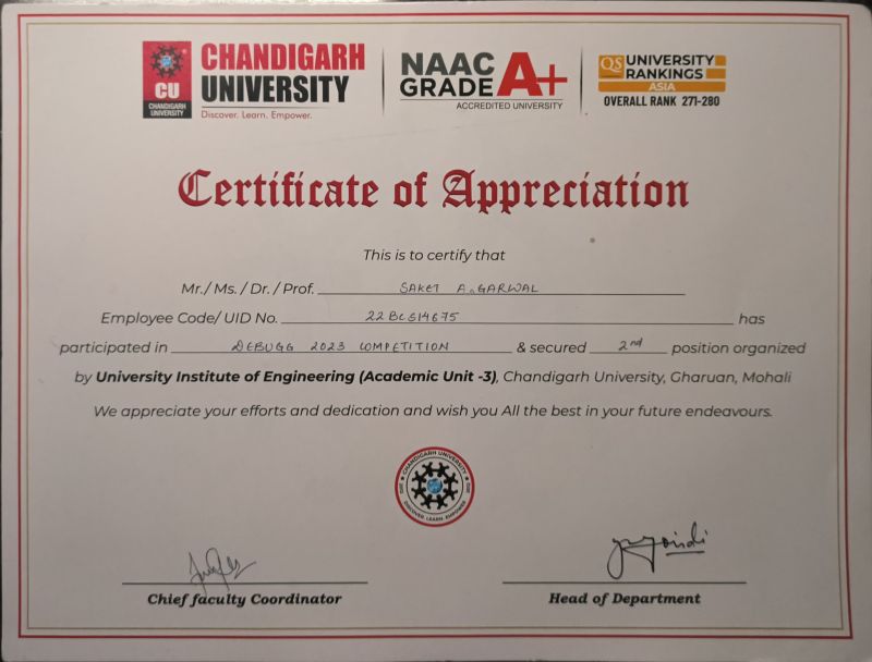 Saket Agarwal on LinkedIn: #debugg2023 #codingchampion #techinnovation ... Saket Agarwal on LinkedIn: #debugg2023 #codingchampion #techinnovation ...