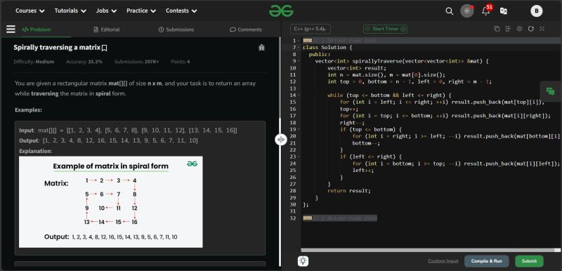 Sai Easwar Bonthu on LinkedIn: #gfg160 #spiralmatrix #dsa #gfg160 # ... Sai Easwar Bonthu on LinkedIn: #gfg160 #spiralmatrix #dsa #gfg160 # ...