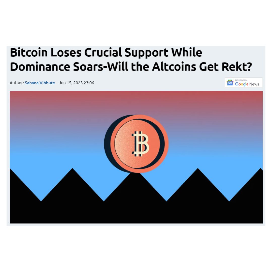 Bitcoin Loses Crucial Support While Dominance Soars-Will the Altcoins ... Bitcoin Loses Crucial Support While Dominance Soars-Will the Altcoins ...
