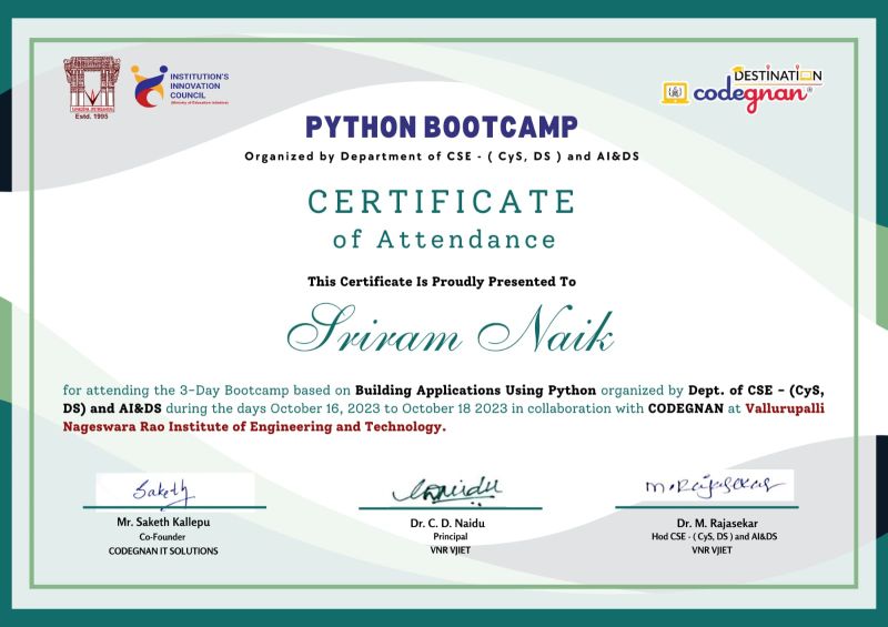 Sri Ram on LinkedIn: #python #coding #bootcamp #learning #technology # ... Sri Ram on LinkedIn: #python #coding #bootcamp #learning #technology # ...
