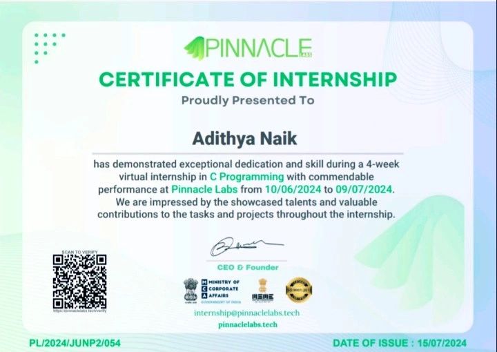 Adithya Naik on LinkedIn: #internship #programming #cprogramming # ... Adithya Naik on LinkedIn: #internship #programming #cprogramming # ...
