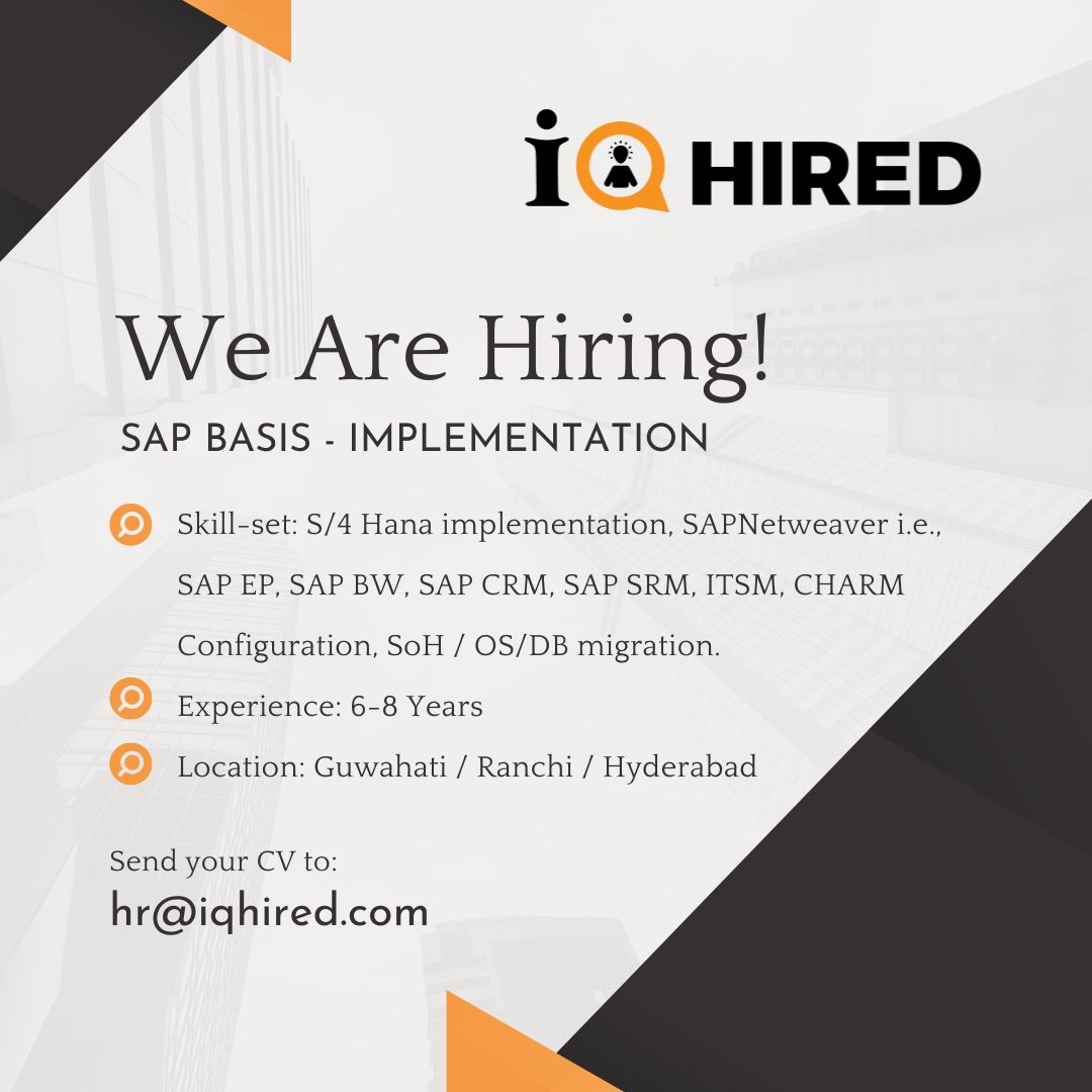 IQ Hired on LinkedIn: #s4hanaimplementation #sapnetweaver #sap #ep #sap ... IQ Hired on LinkedIn: #s4hanaimplementation #sapnetweaver #sap #ep #sap ...