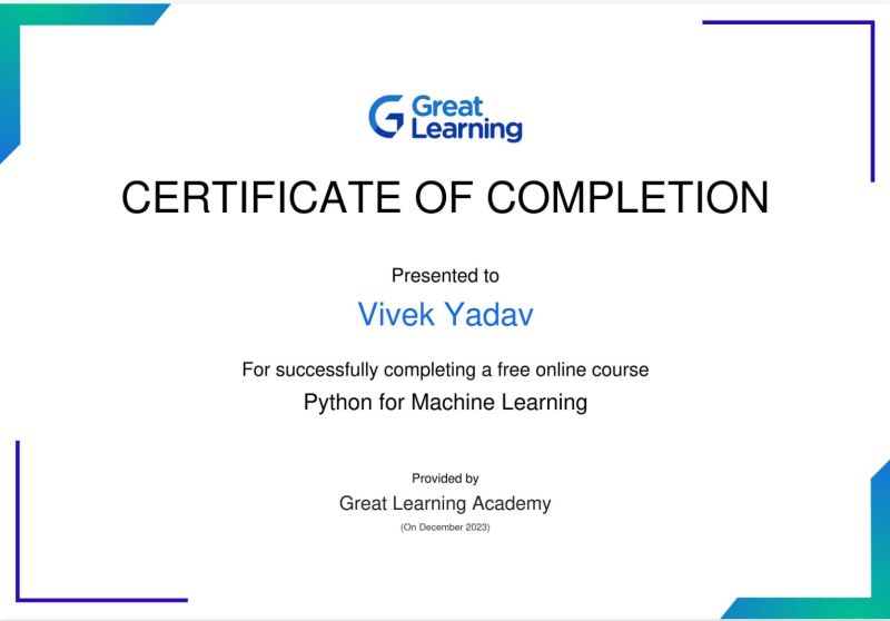 Vivek Yadav on LinkedIn: Just got my python machine learning ... Vivek Yadav on LinkedIn: Just got my python machine learning ...