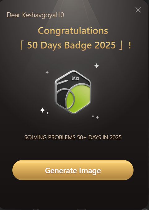 #leetcode #dsa #consistency #codingjourney #keepgrinding | Keshav Goyal #leetcode #dsa #consistency #codingjourney #keepgrinding | Keshav Goyal