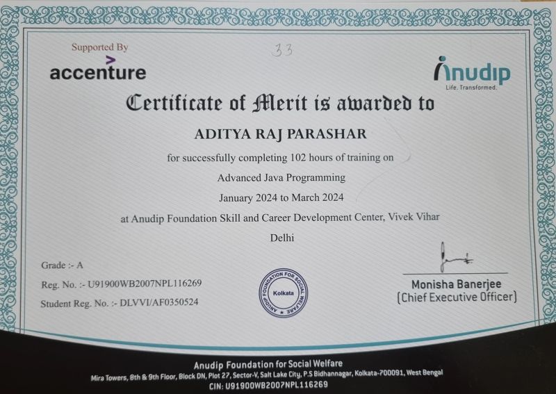 Aditya Raj Parashar on LinkedIn: #java #certification #accenture # ... Aditya Raj Parashar on LinkedIn: #java #certification #accenture # ...