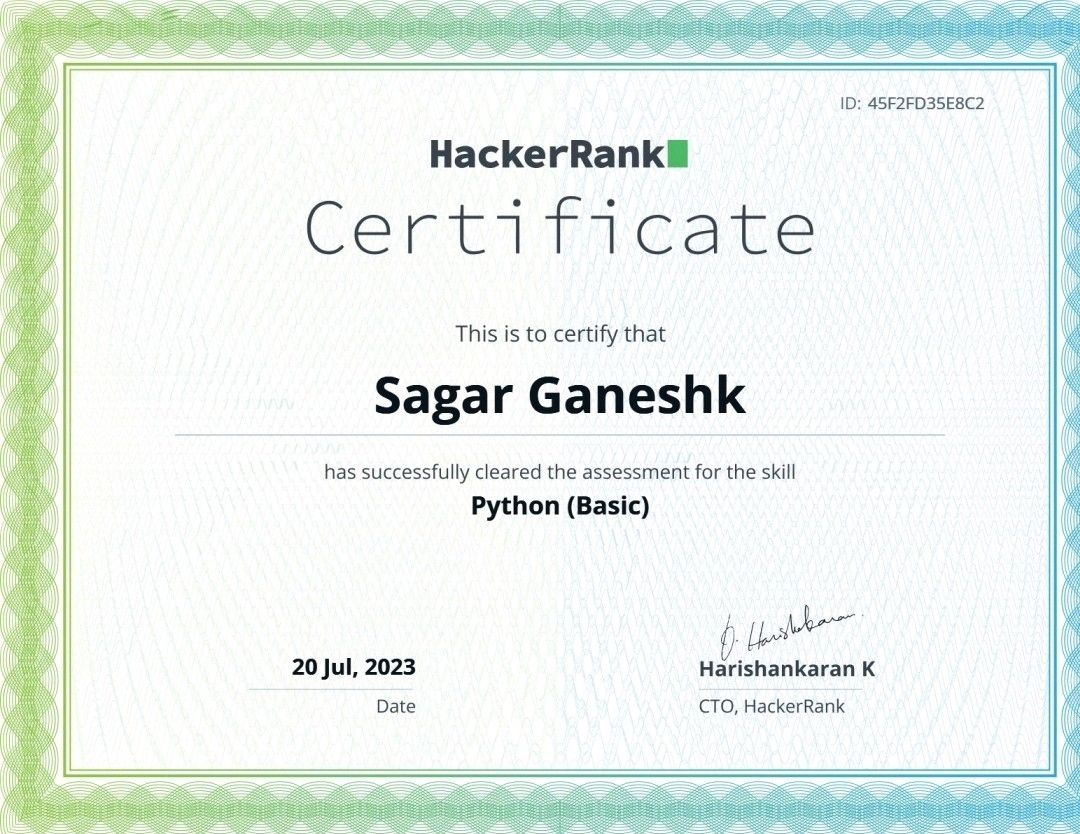 Sagar Ganeshk on LinkedIn: #codechallenge #pythonprogramming #hackerrank Sagar Ganeshk on LinkedIn: #codechallenge #pythonprogramming #hackerrank