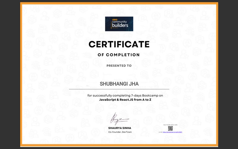 Completed a JavaScript and React.js bootcamp | Shubhangi Jha posted on ... Completed a JavaScript and React.js bootcamp | Shubhangi Jha posted on ...