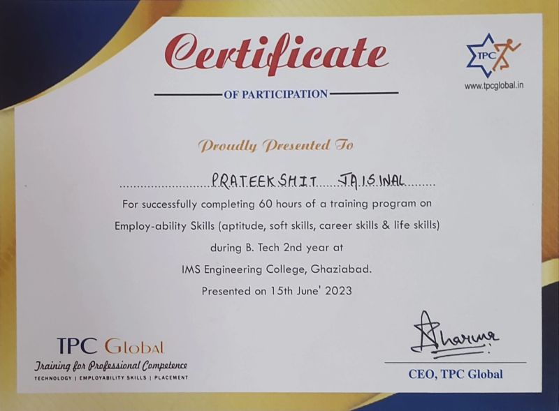Prateekshit Jaiswal on LinkedIn: #training #aptitude #career #skills # ... Prateekshit Jaiswal on LinkedIn: #training #aptitude #career #skills # ...