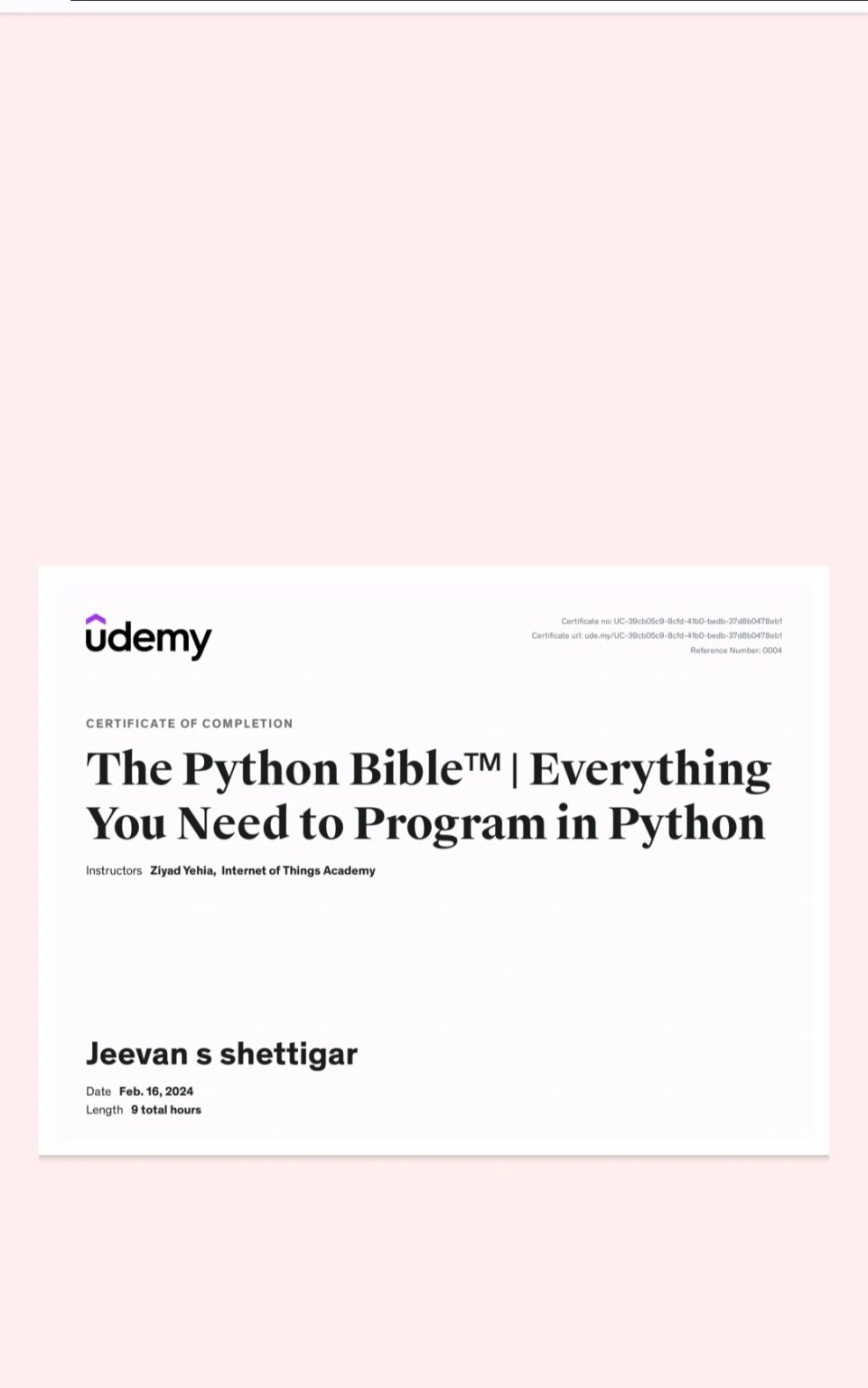 Jeevan Shettigar on LinkedIn: I have completed the python basics course Jeevan Shettigar on LinkedIn: I have completed the python basics course
