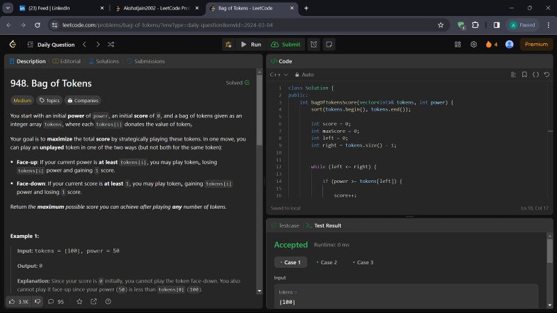 Day 4 of LeetCode challenge: solved a problem | Akshat Jain posted on ... Day 4 of LeetCode challenge: solved a problem | Akshat Jain posted on ...