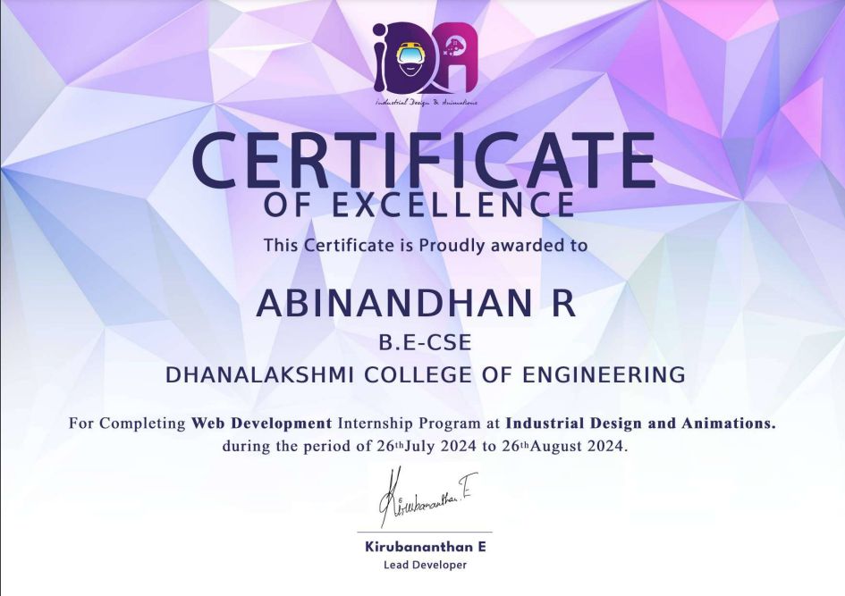 Abi Nandhan on LinkedIn: #internship #idacreations #thozhil # ... Abi Nandhan on LinkedIn: #internship #idacreations #thozhil # ...