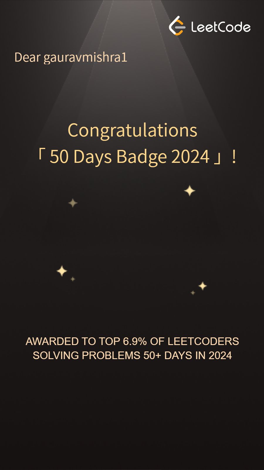 Gaurav Mishra on LinkedIn: #leetcode #codingjourney #milestoneachieved Gaurav Mishra on LinkedIn: #leetcode #codingjourney #milestoneachieved