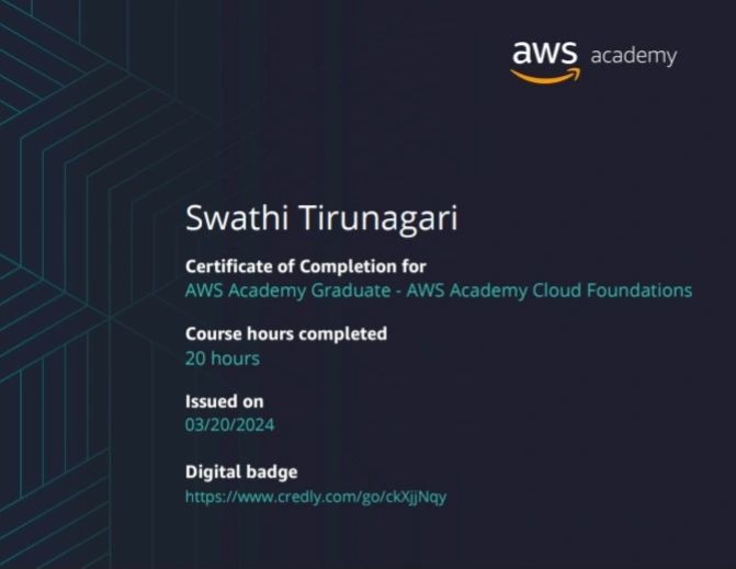 Swathi Tirunagari on LinkedIn: #aws #cloudcomputing #certification # ... Swathi Tirunagari on LinkedIn: #aws #cloudcomputing #certification # ...