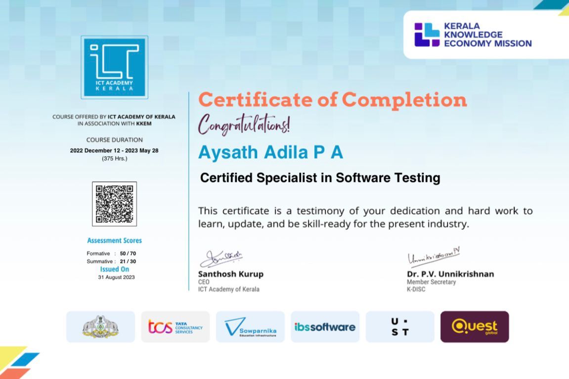 Aysath Adila on LinkedIn: #manualtesting #automationtesting #selenium Aysath Adila on LinkedIn: #manualtesting #automationtesting #selenium