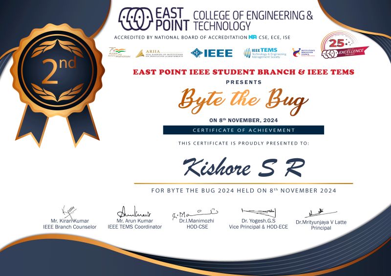 Kishore S R on LinkedIn: #coding #competition #ieee Kishore S R on LinkedIn: #coding #competition #ieee