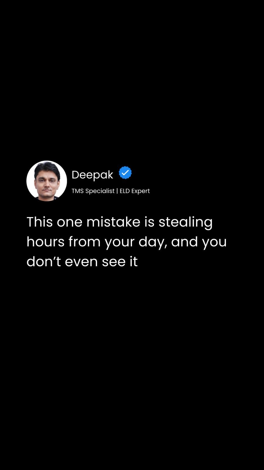 Deepak Sharma on LinkedIn: As a small carrier, it’s your most valuable ... Deepak Sharma on LinkedIn: As a small carrier, it’s your most valuable ...