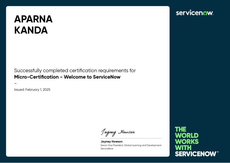 Aparna Kanda on LinkedIn: #servicenow #certification #learning # ... Aparna Kanda on LinkedIn: #servicenow #certification #learning # ...