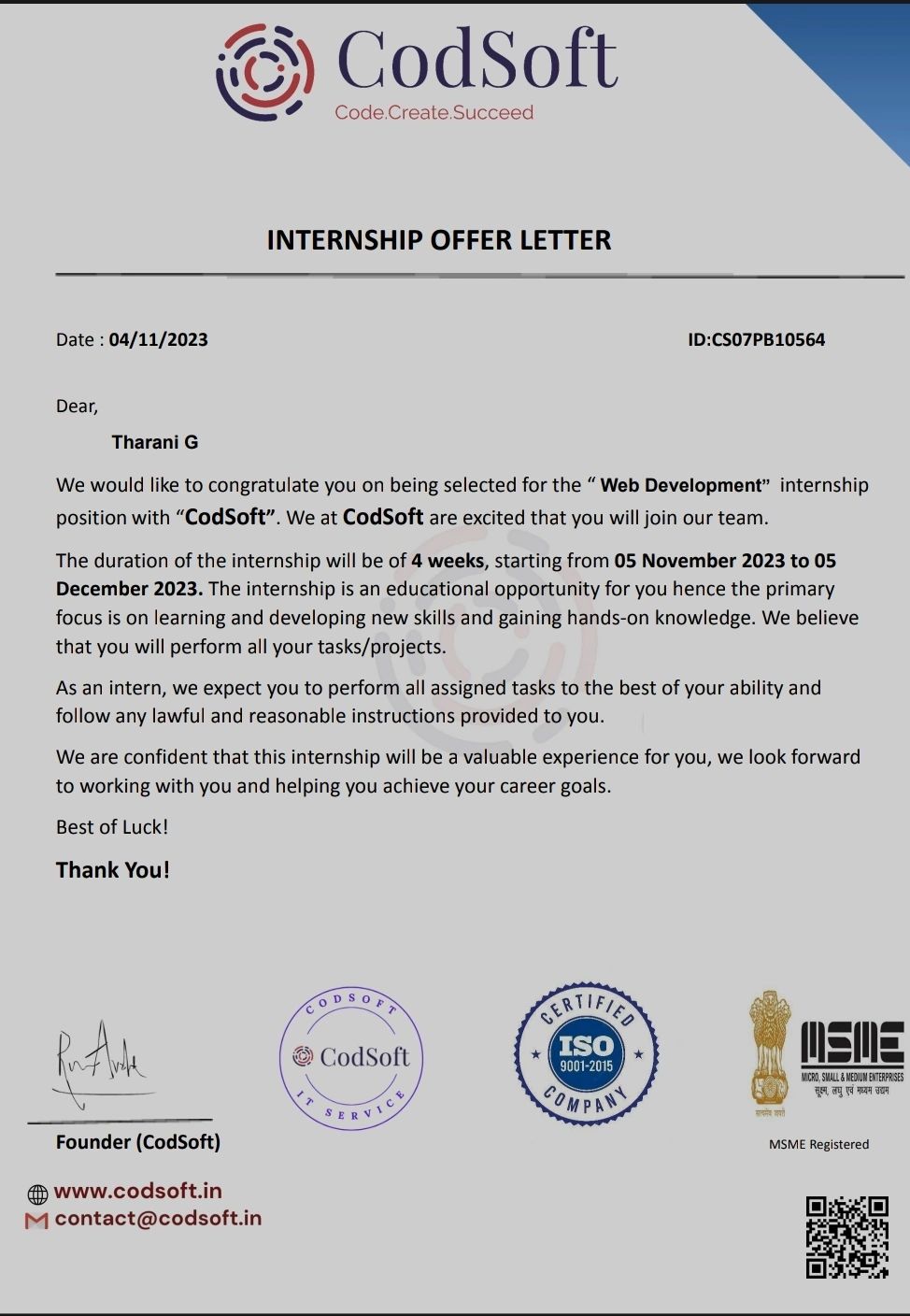 Tharani G on LinkedIn: #codesoft #codesoft #codesoftinternship Tharani G on LinkedIn: #codesoft #codesoft #codesoftinternship