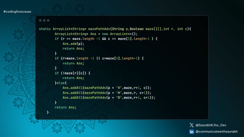 Saurabh Kumar Jha on LinkedIn: Solved mazeProblems using recursion. # ... Saurabh Kumar Jha on LinkedIn: Solved mazeProblems using recursion. # ...