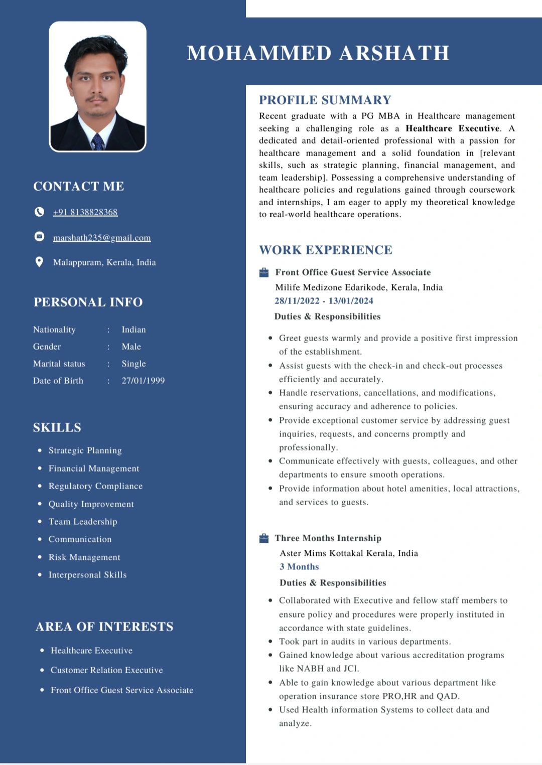 Mohammed Arshath on LinkedIn: #opentowork Mohammed Arshath on LinkedIn: #opentowork