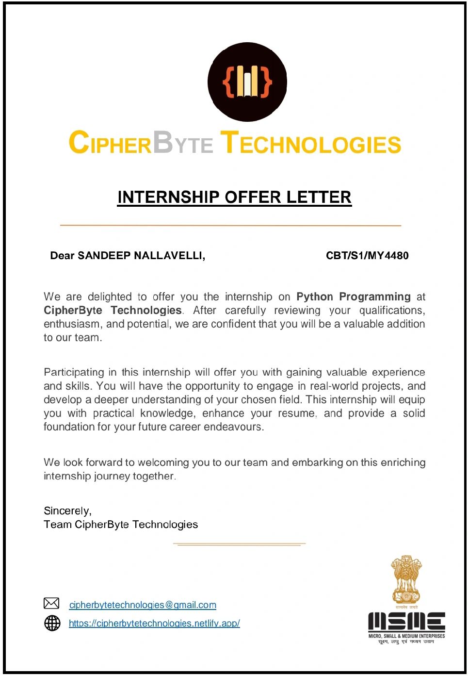 SANDEEP NALLAVELLI on LinkedIn: #cipherbytetechnologies # ... SANDEEP NALLAVELLI on LinkedIn: #cipherbytetechnologies # ...