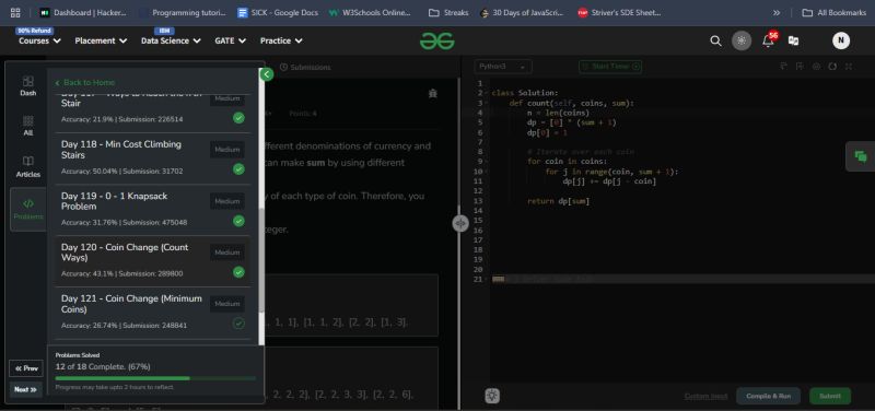 #gfg160 #geeksforgeeks #dynamicprogramming #coinchange #combinatorics ... #gfg160 #geeksforgeeks #dynamicprogramming #coinchange #combinatorics ...
