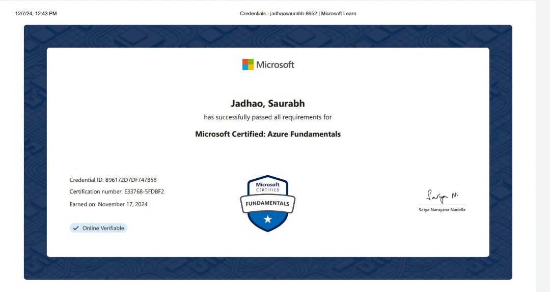 Saurabh Jadhao on LinkedIn: #capgeminiindia #microsoftcertification # ... Saurabh Jadhao on LinkedIn: #capgeminiindia #microsoftcertification # ...