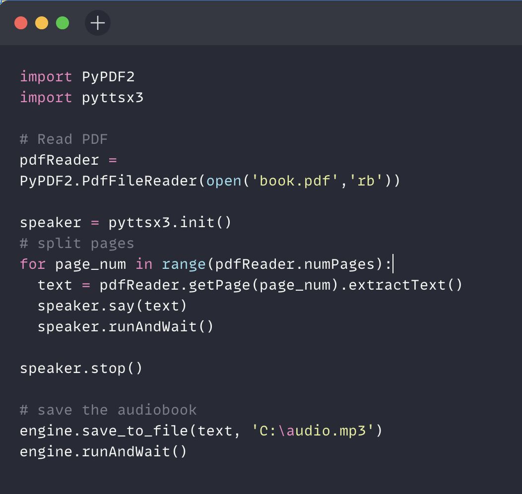 How to convert PDF books into audiobooks with Python | Nitesh Harit ... How to convert PDF books into audiobooks with Python | Nitesh Harit ...