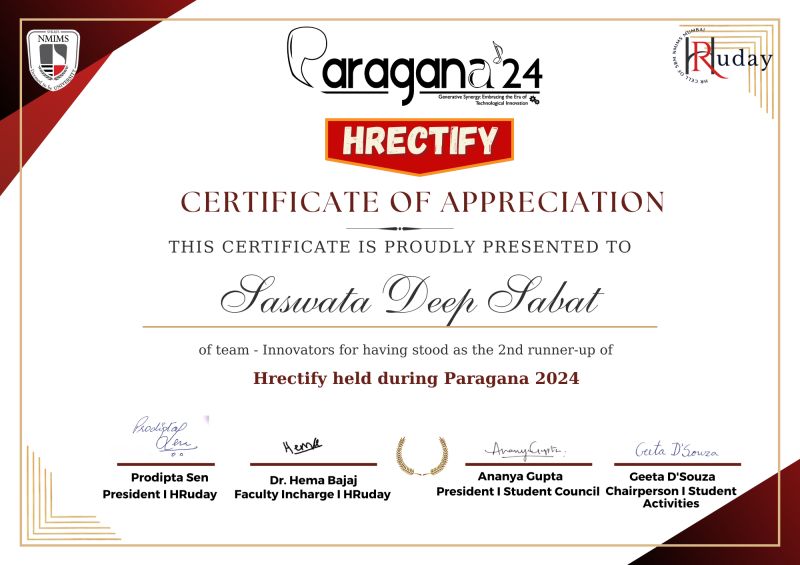 Saswata Deep Sabat on LinkedIn: #hrectify #nmims Saswata Deep Sabat on LinkedIn: #hrectify #nmims