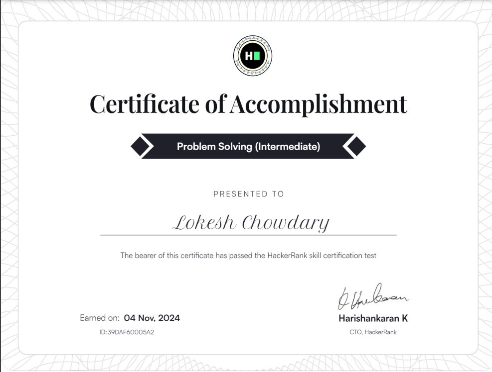 Lokesh chowdary Inampudi on LinkedIn: #hackerrank #datastructures # ... Lokesh chowdary Inampudi on LinkedIn: #hackerrank #datastructures # ...