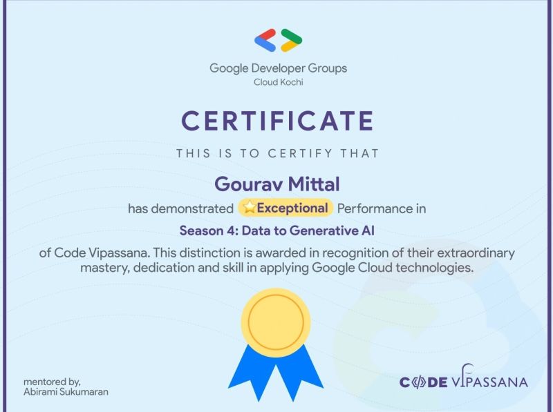 Gourav Mittal on LinkedIn: Attended Data To Generative a.i. workshop at ... Gourav Mittal on LinkedIn: Attended Data To Generative a.i. workshop at ...