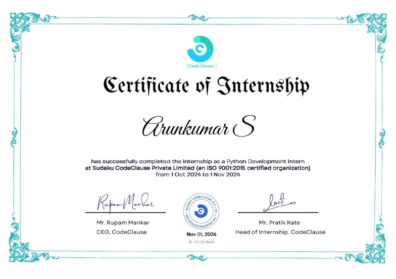 Arunkumar S on LinkedIn: Arunkumar S on LinkedIn: