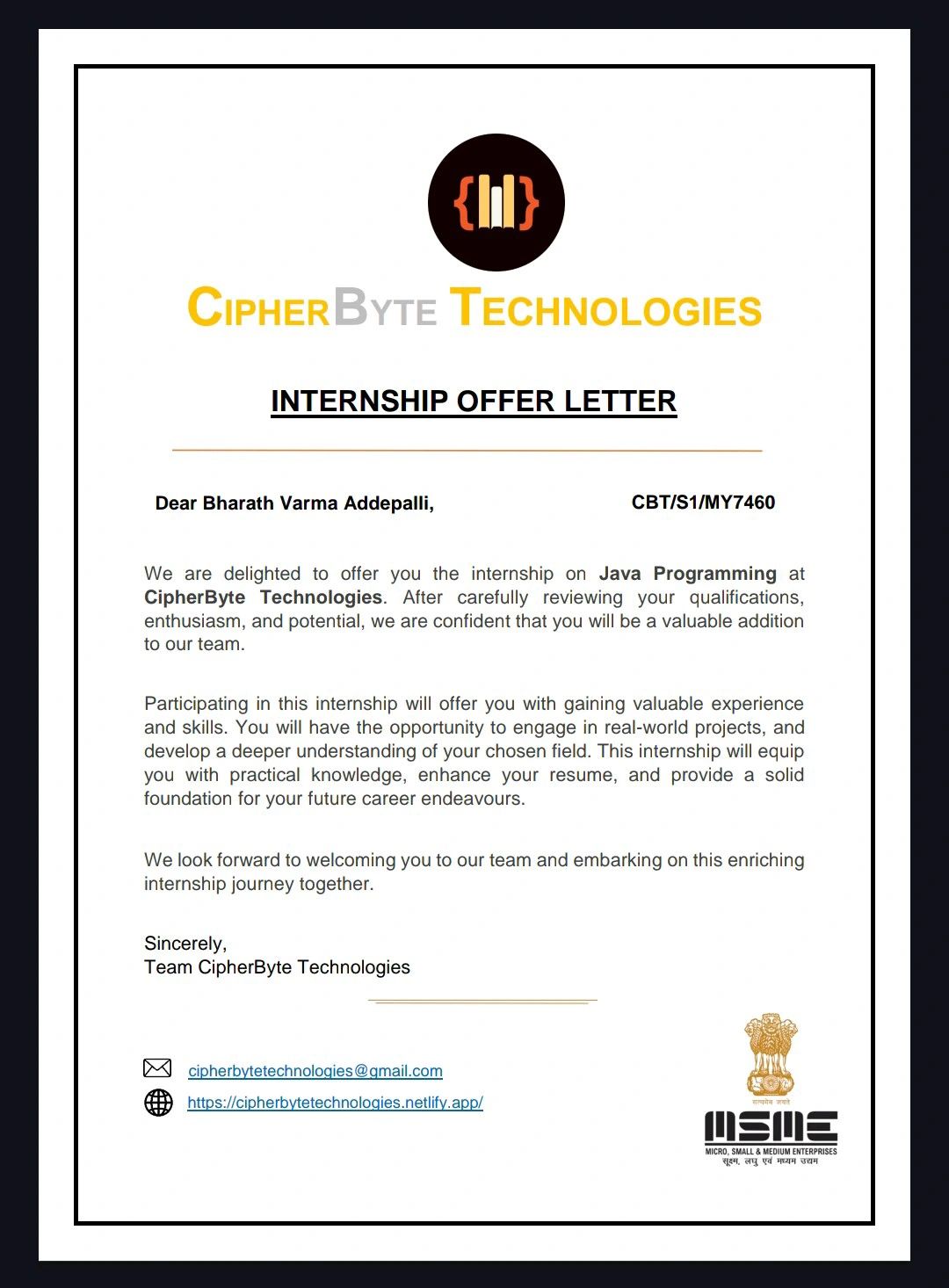 Bharath varma Addepalli on LinkedIn: #cipherbytetech # ... Bharath varma Addepalli on LinkedIn: #cipherbytetech # ...