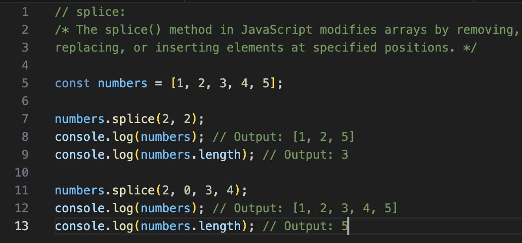 How to use splice() for javascript array changes | Vishal SR posted on ... How to use splice() for javascript array changes | Vishal SR posted on ...