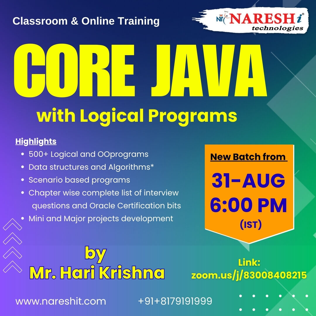SaiKumar NareshIT on LinkedIn: #fullstackjava #corejava #java # ... SaiKumar NareshIT on LinkedIn: #fullstackjava #corejava #java # ...