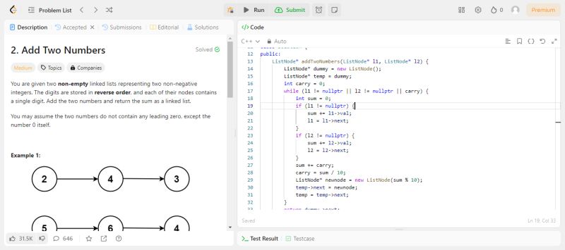 Krushna Kanta Rout on LinkedIn: Solved Add Two Numbers - LeetCode Krushna Kanta Rout on LinkedIn: Solved Add Two Numbers - LeetCode