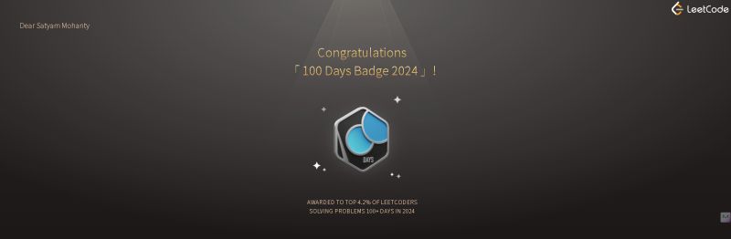 Satyam Mohanty on LinkedIn: #leetcode #100daysofcode #milestone # ... Satyam Mohanty on LinkedIn: #leetcode #100daysofcode #milestone # ...