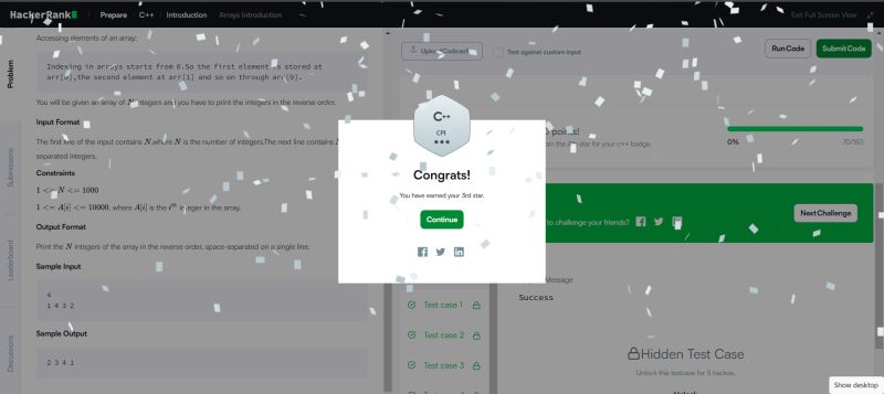 Chandni Yadav on LinkedIn: #cplusplus #programming #hackerrank #achievement Chandni Yadav on LinkedIn: #cplusplus #programming #hackerrank #achievement