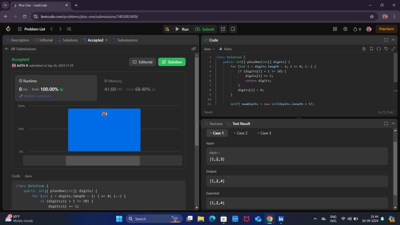 Ajith K on LinkedIn: #leetcode100days #plusone #100daysofcode #leetcode ... Ajith K on LinkedIn: #leetcode100days #plusone #100daysofcode #leetcode ...