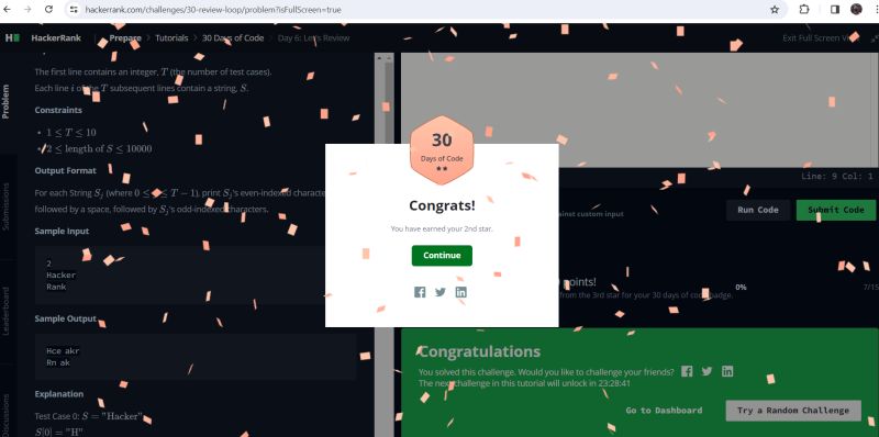 Earned SECOND star on HackerRank with code | Vinit Kumar Shrivastava ... Earned SECOND star on HackerRank with code | Vinit Kumar Shrivastava ...