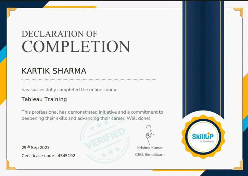 Kartik Sharma on LinkedIn: #tableau #dataanalytics #learningjourney Kartik Sharma on LinkedIn: #tableau #dataanalytics #learningjourney